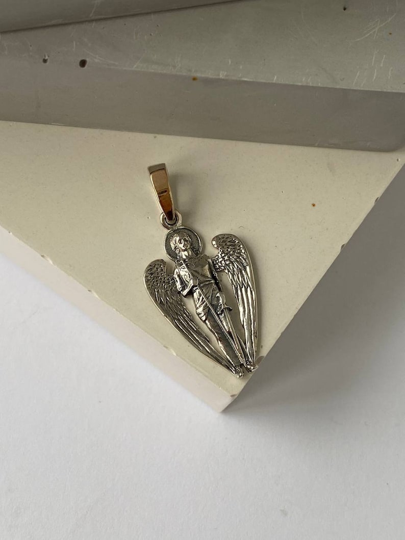 Angel Pendant Archangel St. Michael Sterling Silver Angel - Etsy