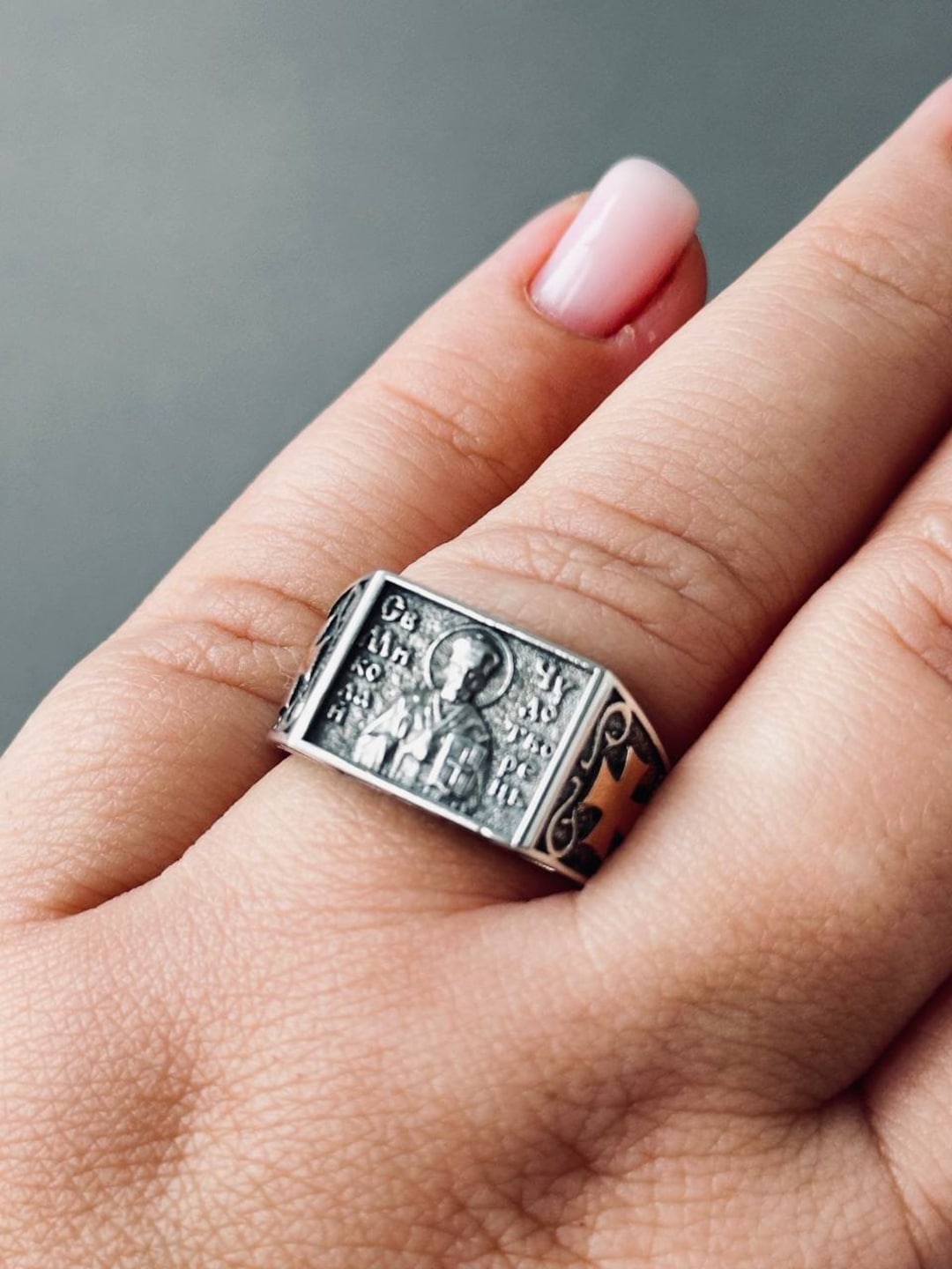 St. Nicholas Ring 925 Sterling Silver Ukraine Ring Christian Jewelry ...