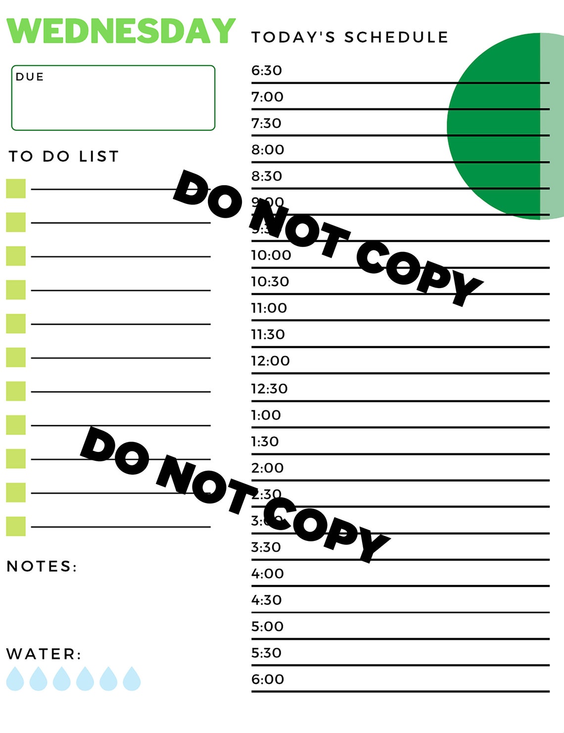 Daily Planner: Printable Digital Download Weekly Planner. 7 Day Planner ...