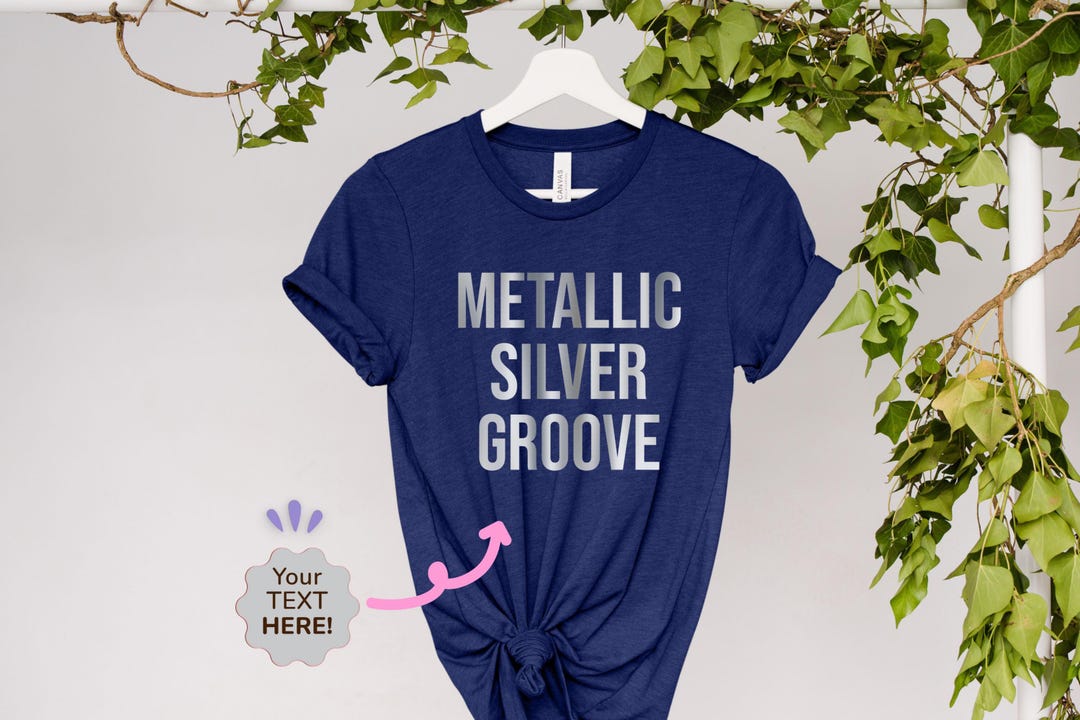 Custom Silver Text Shirt, Silver Print Tshirt, Personalized T Shirt ...