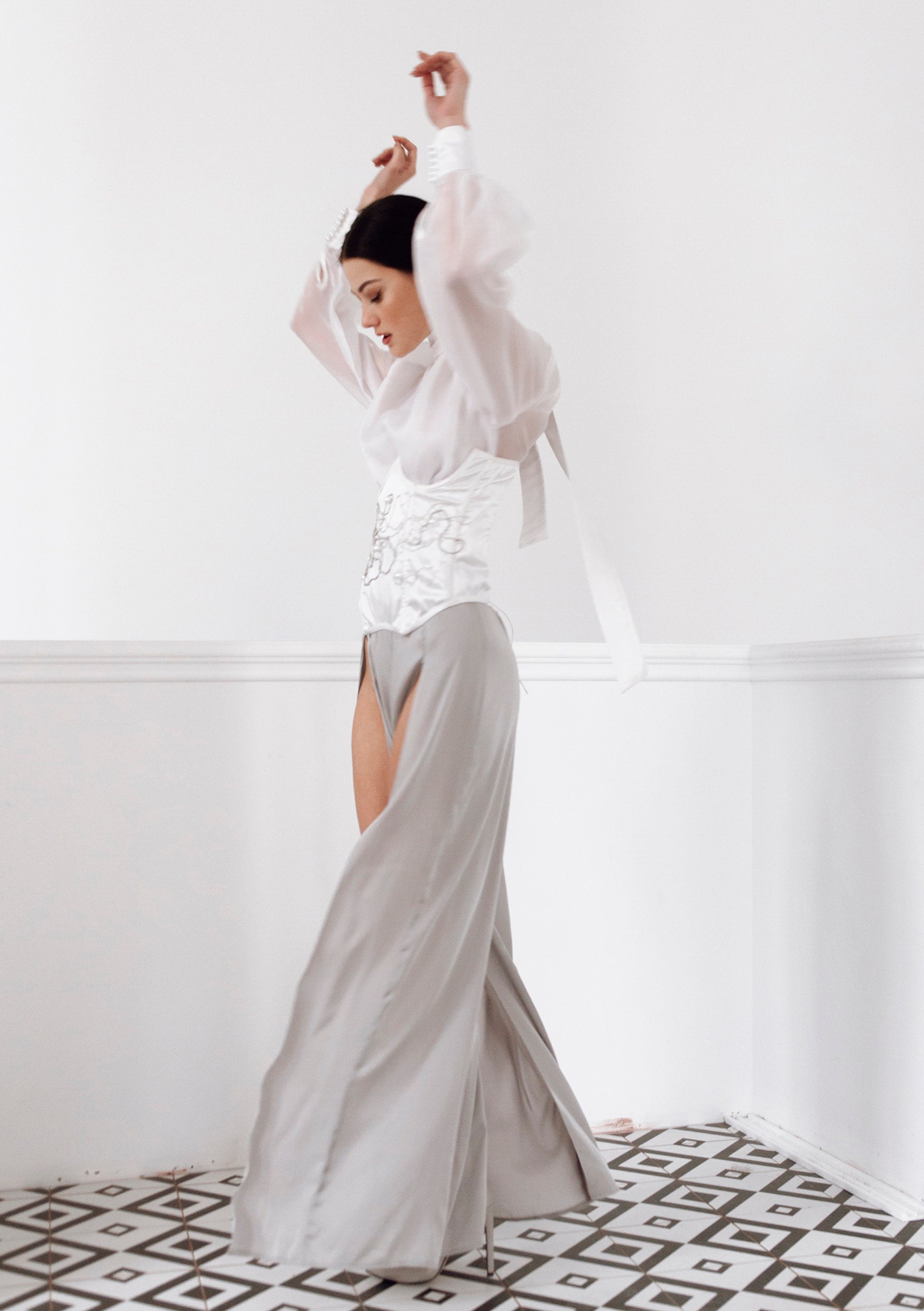 Silk Step Pants / Satin Sleep Pants With Deep Slits on Both | Etsy