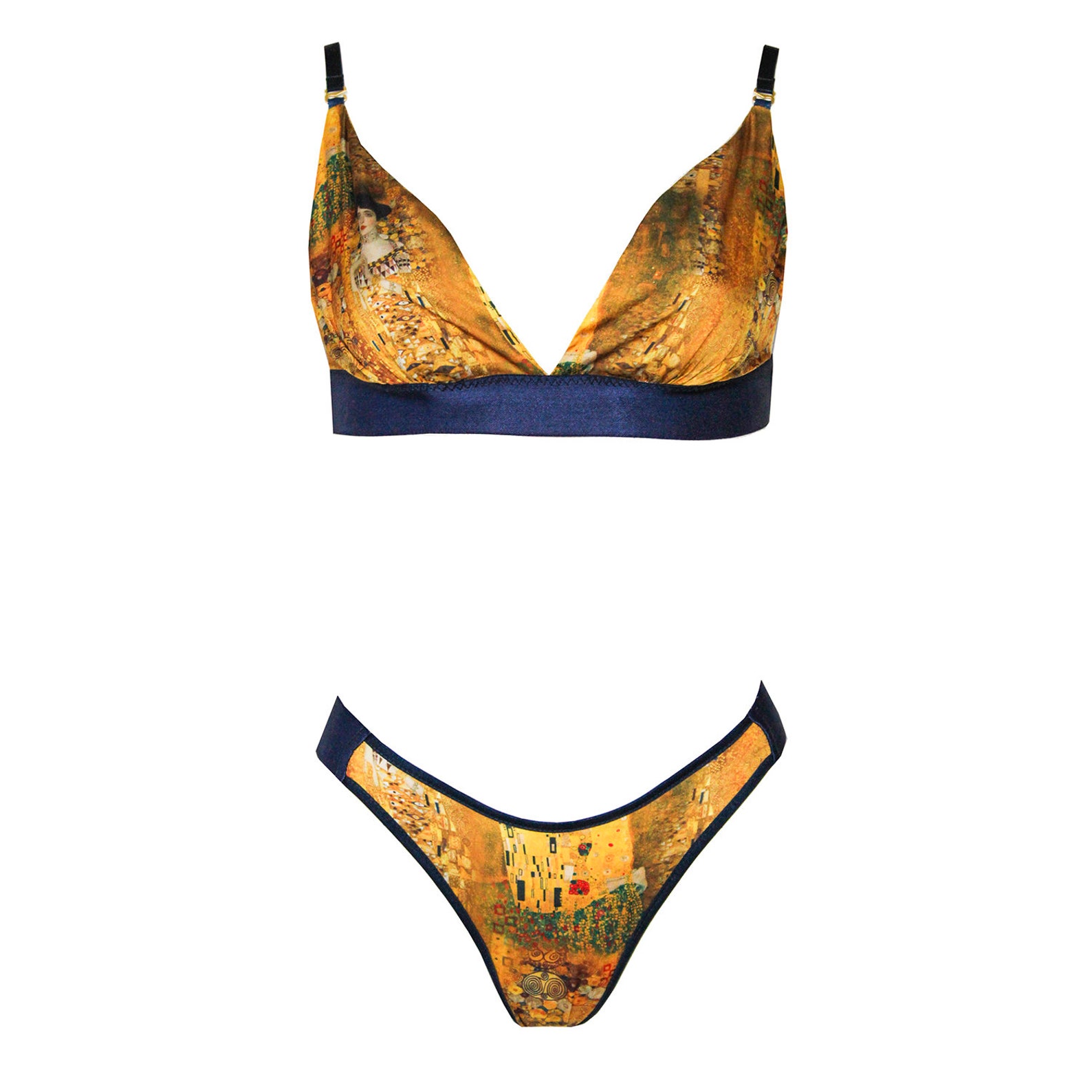 Silk Erotic Lingerie Set Modern Art Lingerie With Non Wired Etsy