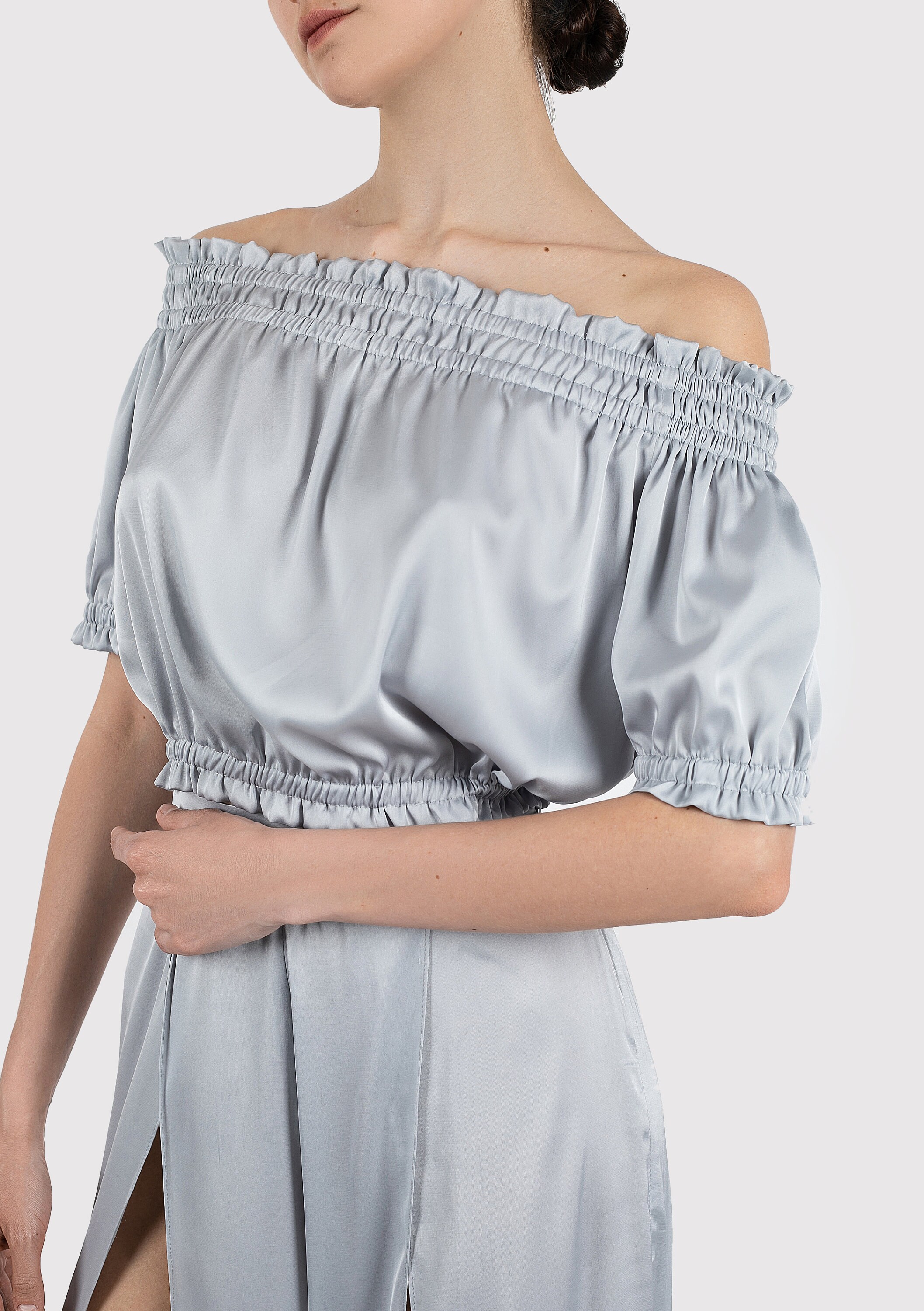 Silk step pants / satin sleep pants with deep slits on both | Etsy