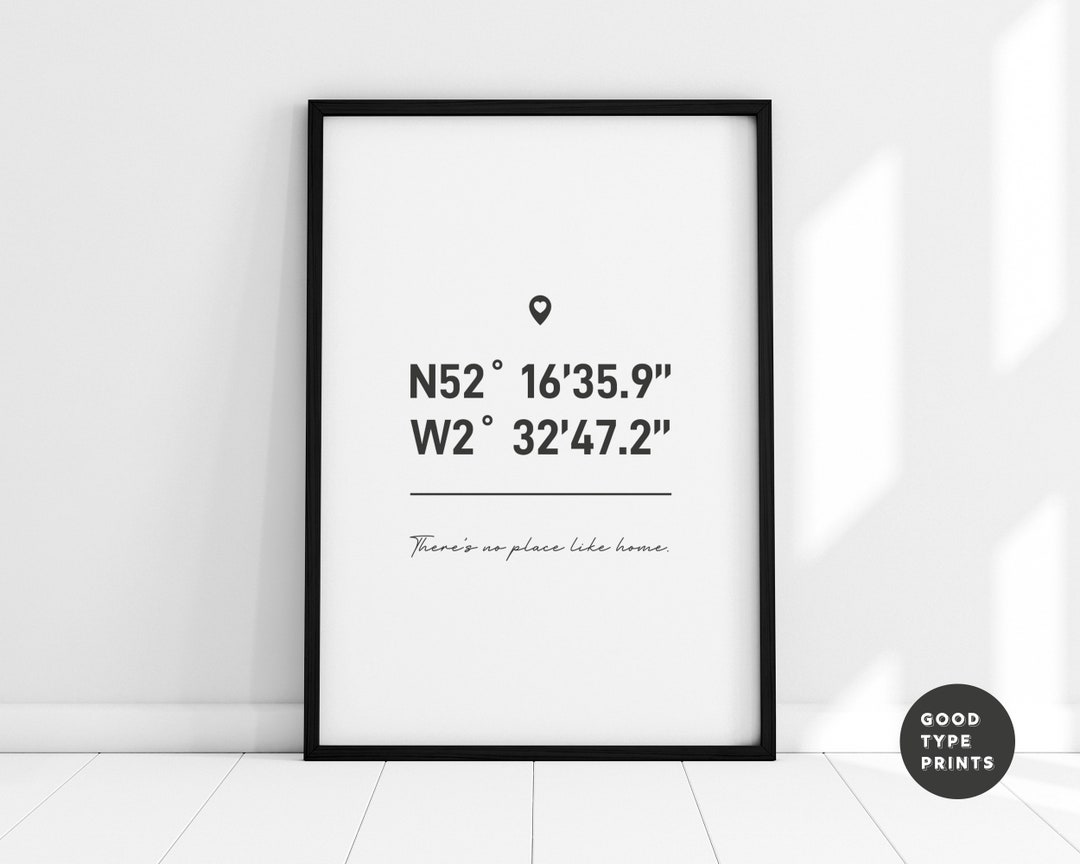 Personalised House Coordinates Print | Home Location Gift | A5 A4 A3 A2 ...