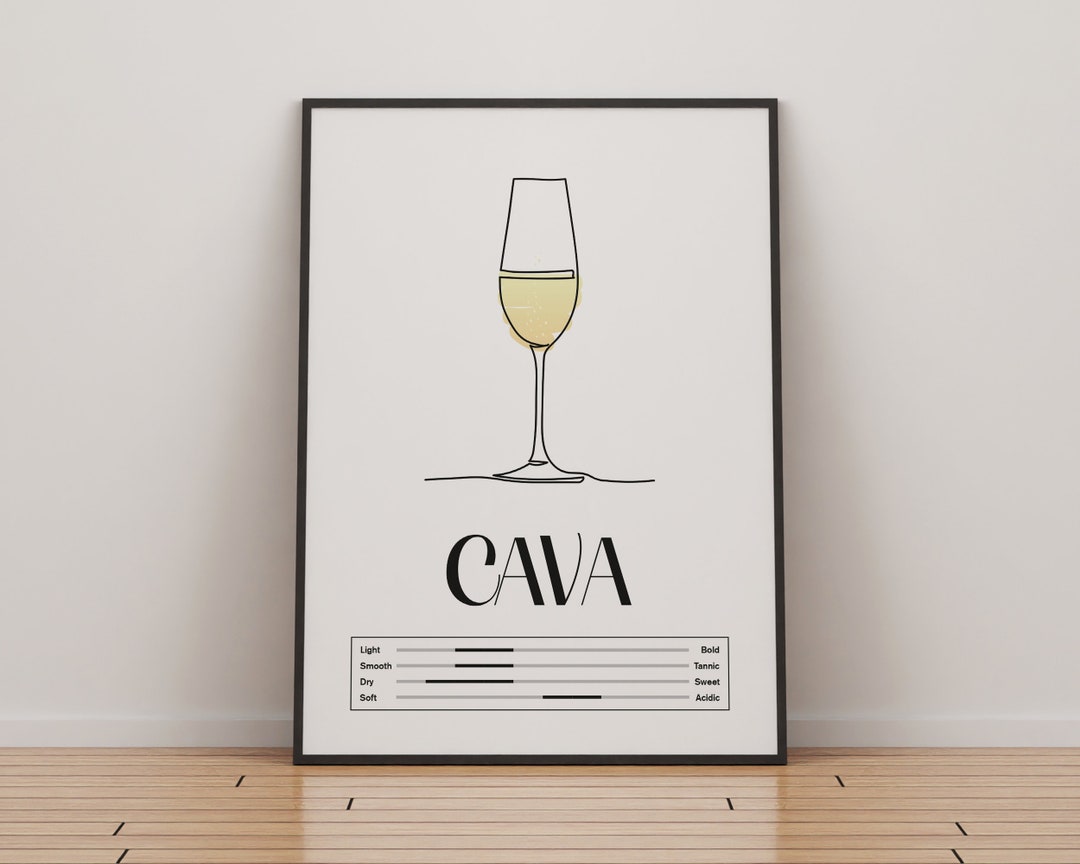 Cava Wine Print | Sparkling Fizz | Kitchen Drink Art | Wine Lover Gift ...