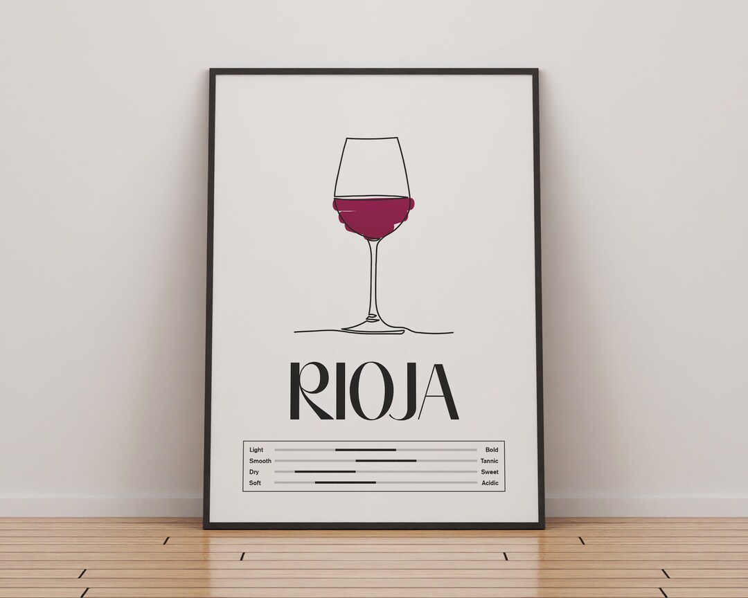 Rioja Wine Print | Red Wine | Kitchen Drink Art | Wine Lover Gift Idea ...