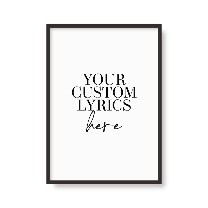 Song Lyrics Print - Etsy