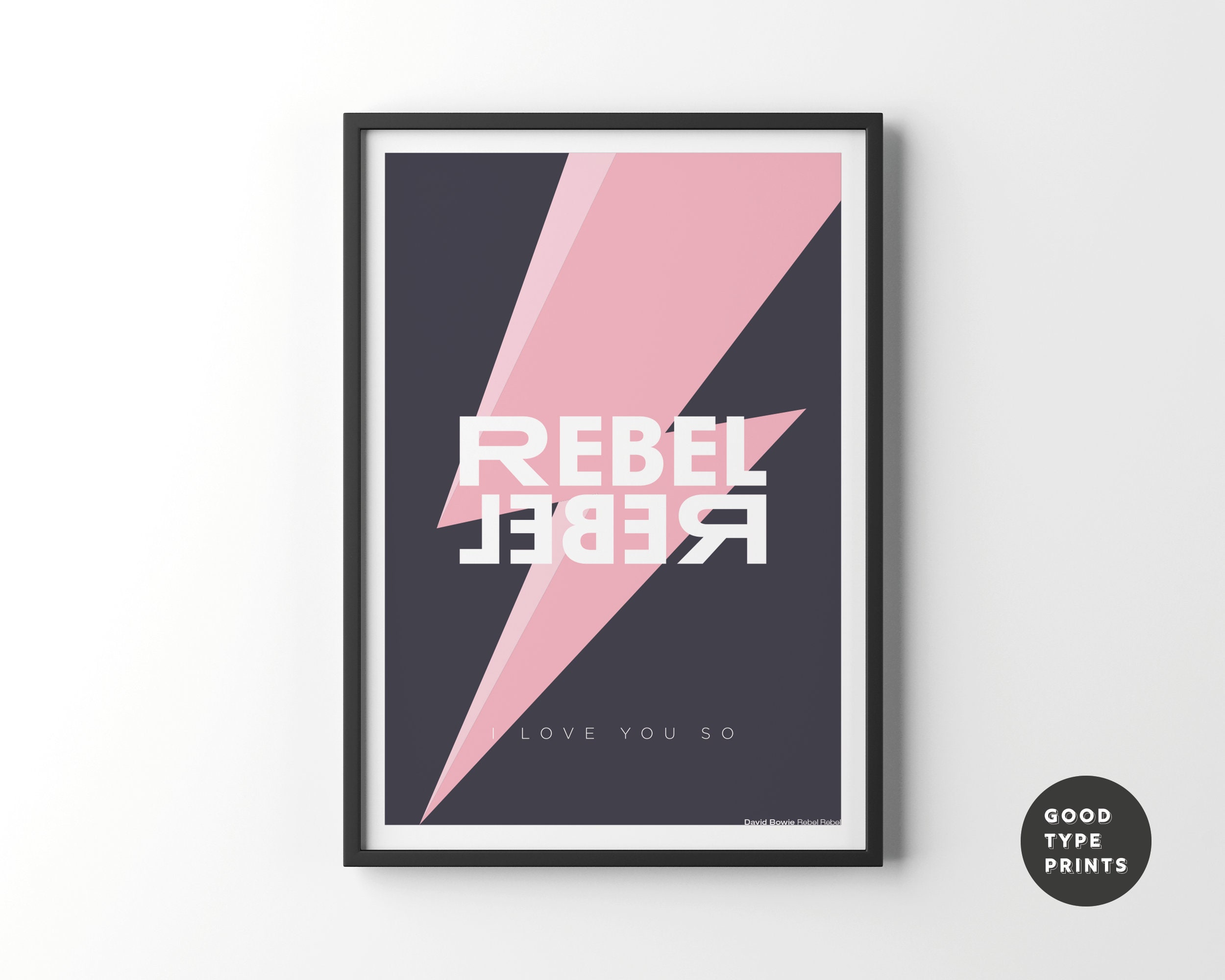 David Bowie Rebel Rebel Song Lyrics Poster Music Print | Etsy