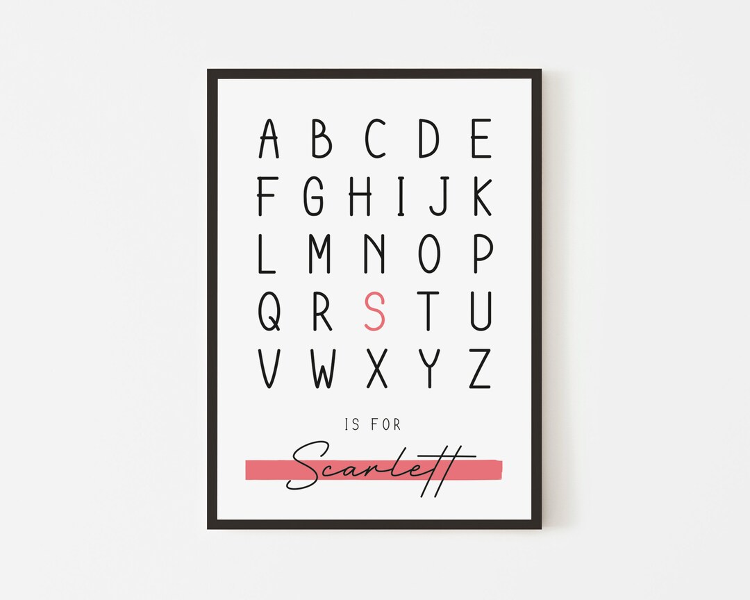 Personalised Alphabet Print | Alphabet Print | Nursery Print | Bedroom ...