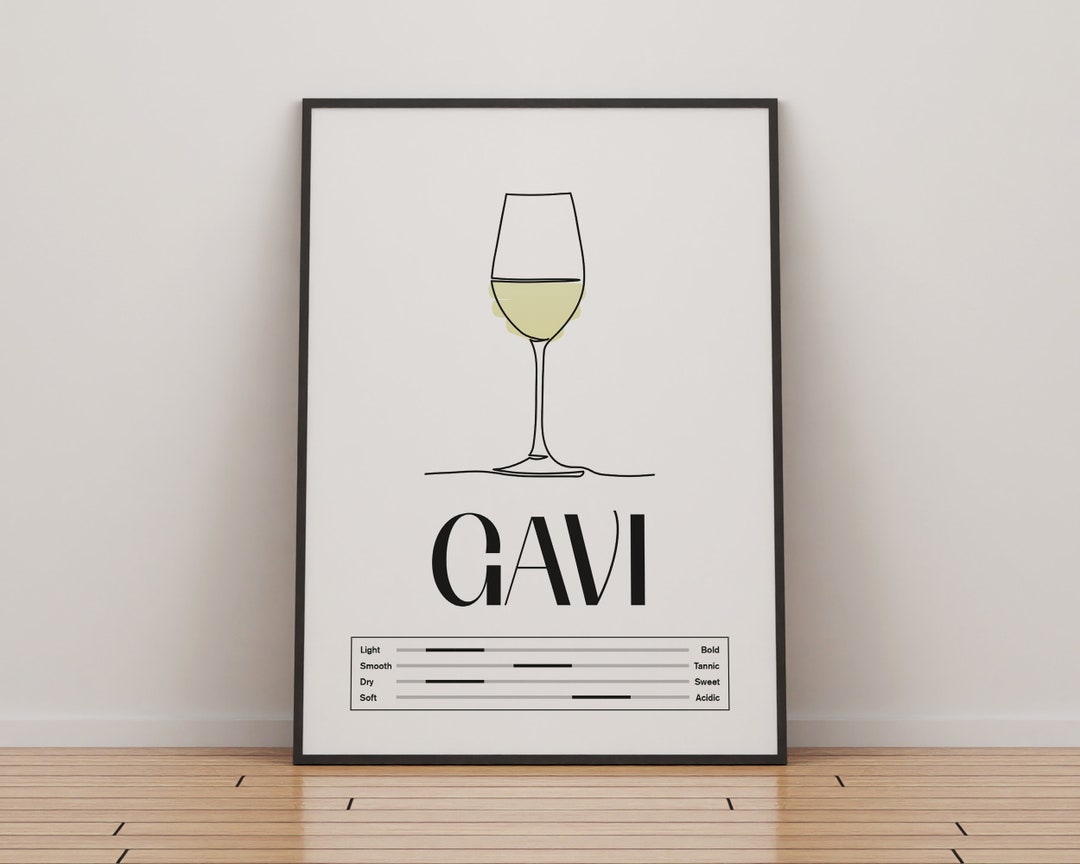 Gavi Wine Print | White Wine | Kitchen Drink Art | Wine Lover Gift Idea ...