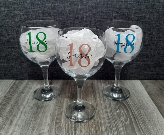 Personalised 18th Birthday Gift Girl Gin Glass 18th Birthday - Etsy UK