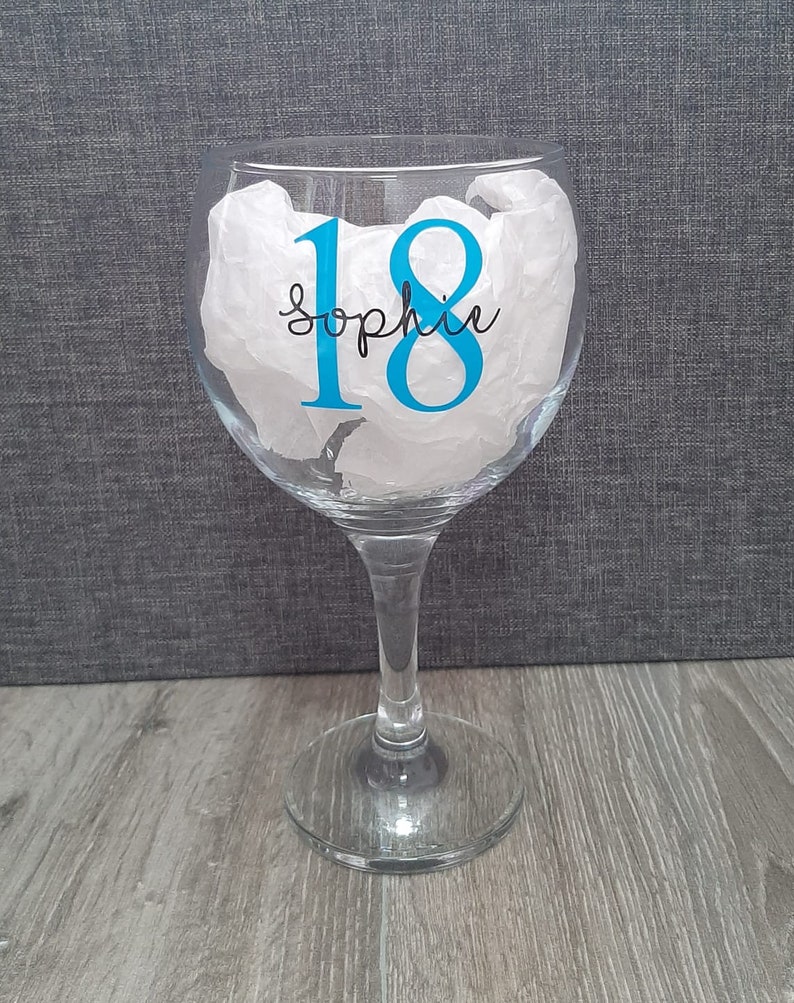 Personalised 18th Birthday Gift Girl Gin Glass 18th Birthday - Etsy UK
