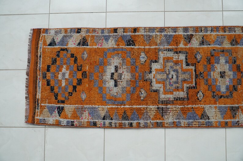 Orange Herki Runner Aztec Rug Soft Wool Rug Vintage Rug - Etsy