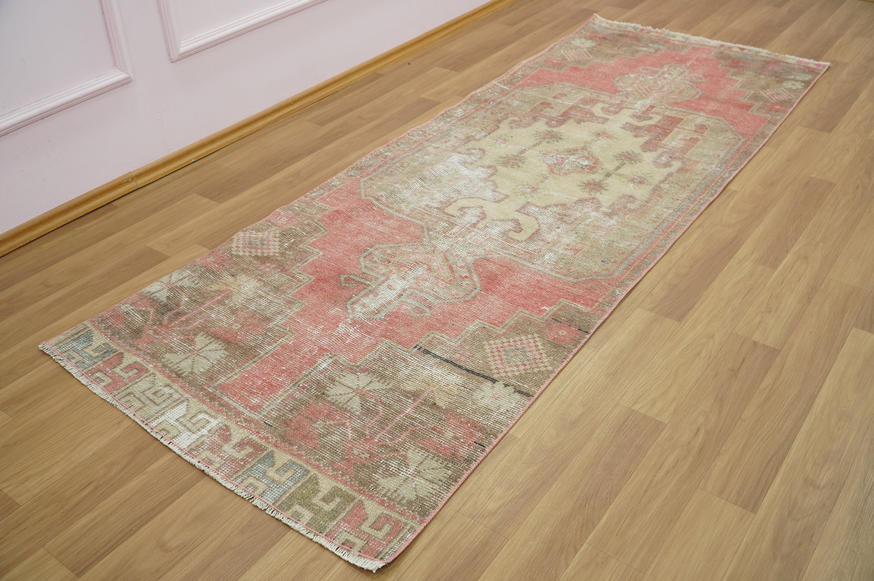 Shabby Chic Rug Oushak Turkish Rug Small Area Rug Faded Pink Rug ...