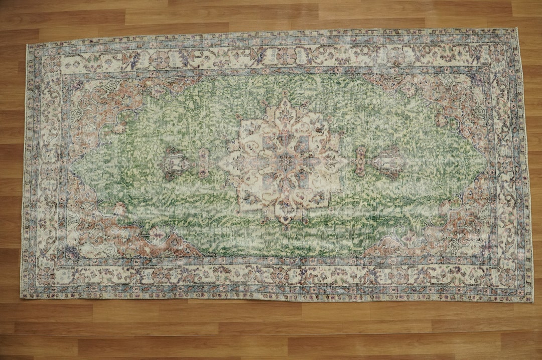 Pastel Turkish Rug Green Handmade Rug Boho Decor Rug - Etsy