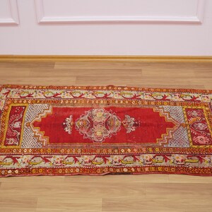 Red Turkish Rug , 2.8 X 4.6 Feet , Vintage Turkey Rug , Wool Rug ...