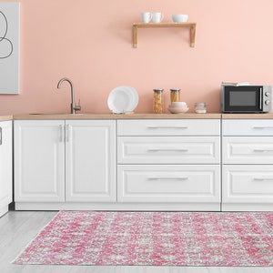 Handmade Rug, Nursery Room Rug, Pink Rug, Vintage Rug, Boho Rug, Ikat ...