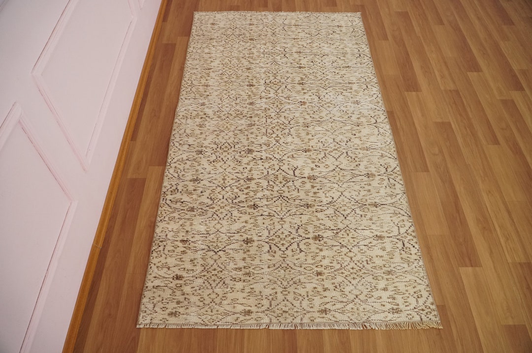 Middle Eastern Style Rug, Oushak Rug, Kitchen Area Rug, Vintage Rug ...