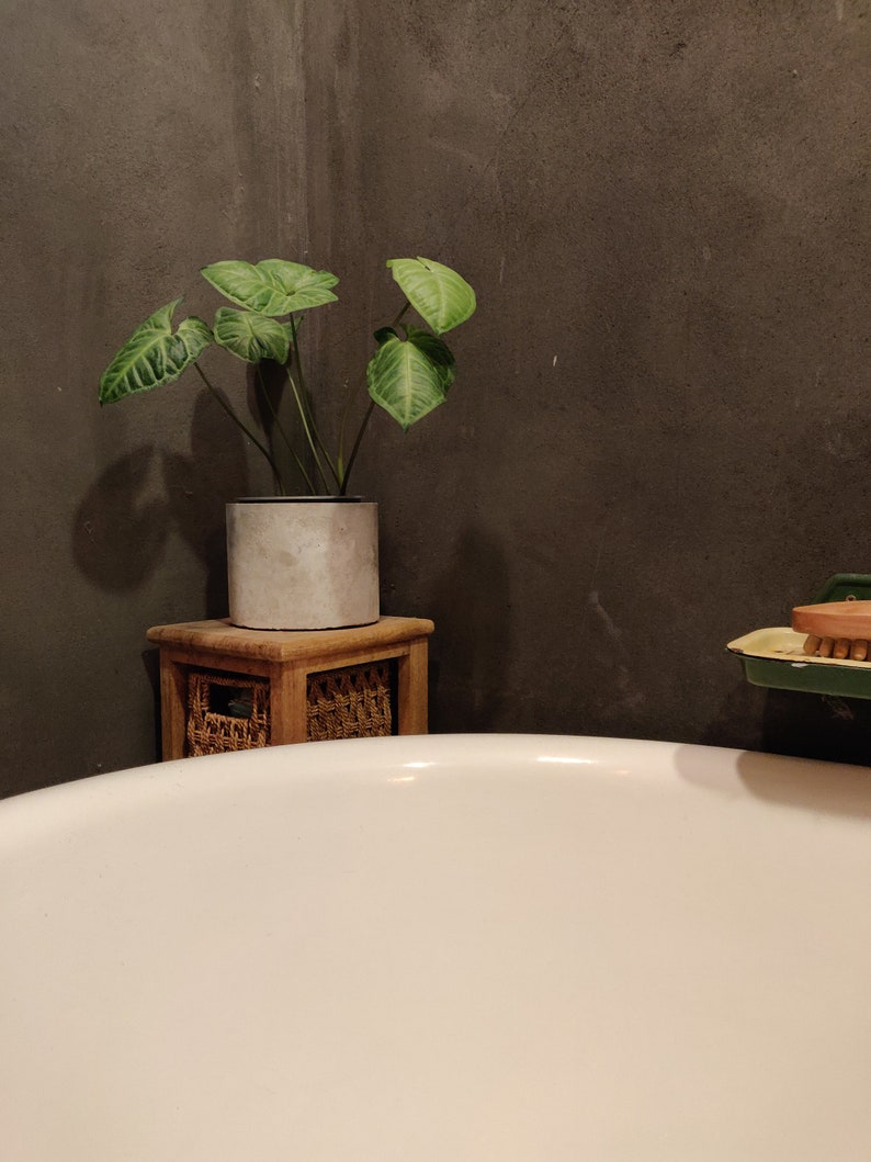 Round Concrete Plant Pot/ Handmade Plant Pot/ Minimalistic Planter ...