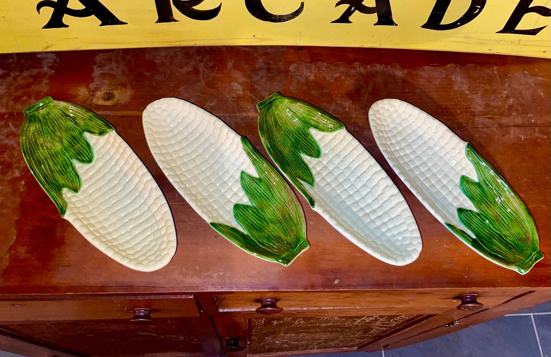 Vintage Signed Corn Plates, Set of 4, Mid-century Modern Farmhouse ...