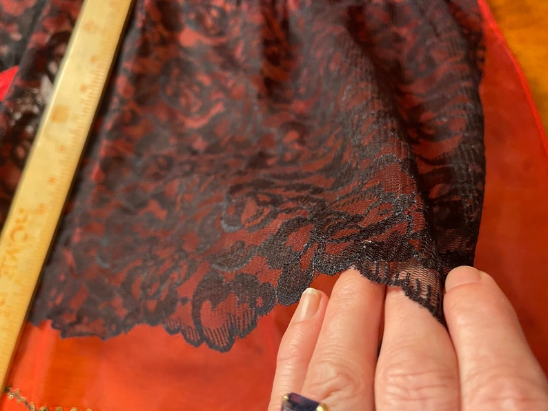 Red Organza and Black Lace Sheer Apron, Custom Made - Etsy
