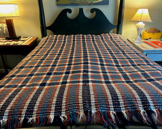 Antique Handwoven 1850 Wool Point Twill Coverlet/blanket in Diamond ...