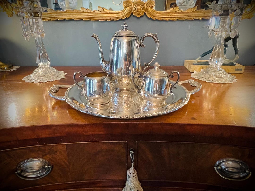 Classy Silver Coffee Service, Tea Set With Tray, Silverplate, spring ...