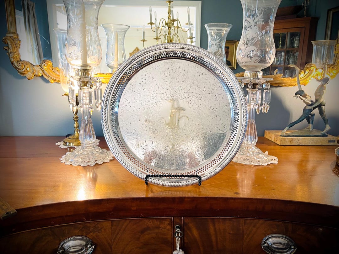 Sophisticated Gallery Tray, Decanter Tray, Tea Tray, Pierced Rim ...