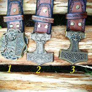 Thor's Belt, Norse Belt, Runes Belt, Viking Belt, Thor's Hammer Buckle ...
