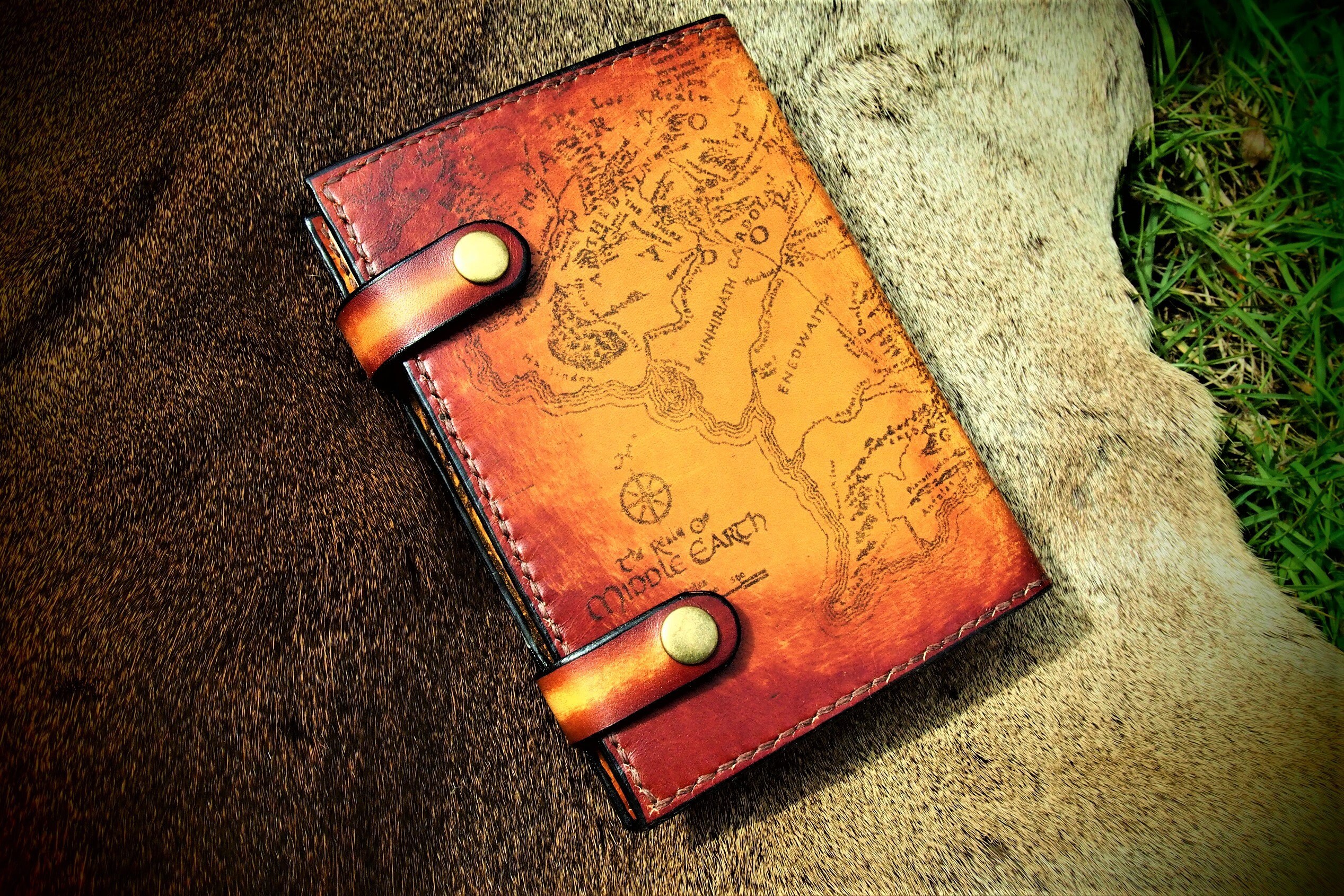 Middle Earth map journal LOTR leather journal travel | Etsy
