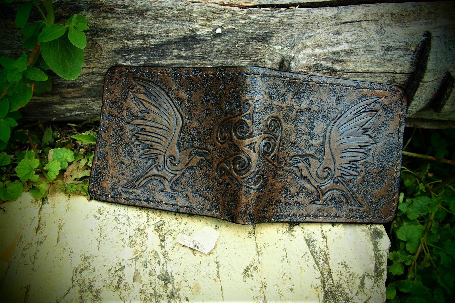 Celtic Animal Wallet Viking Wallet Celtic Wallet Pictish - Etsy