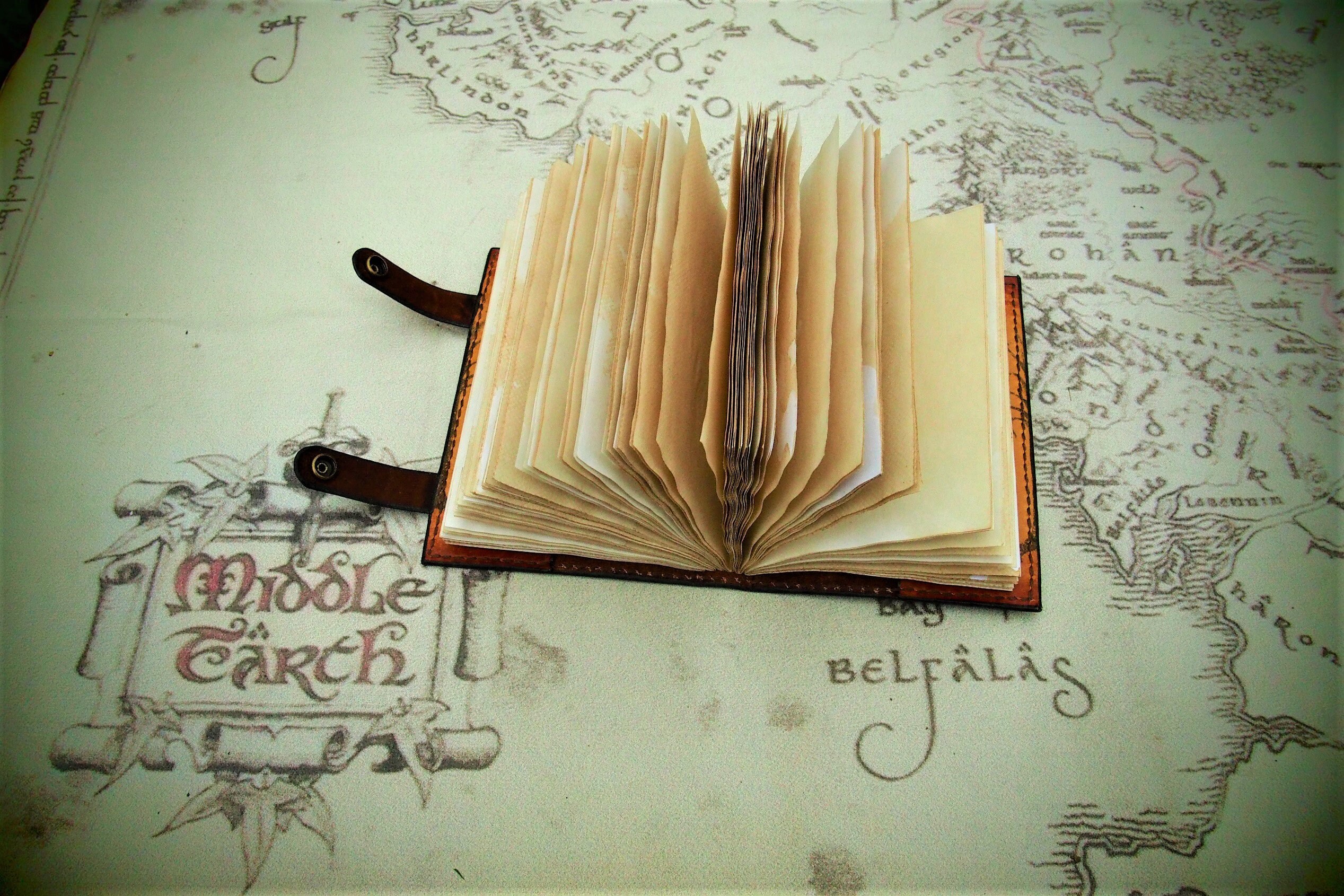 Middle Earth map journal LOTR leather journal travel | Etsy