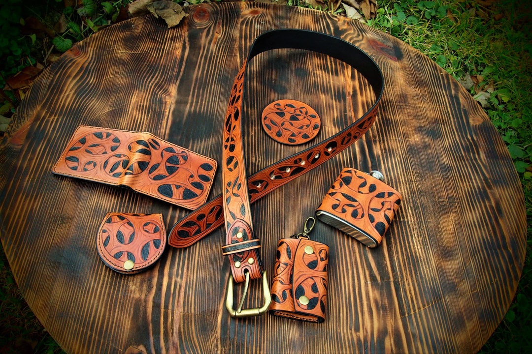 Unique Gift Set, Leather Goods Set, Steampunk Leather Set, Original ...