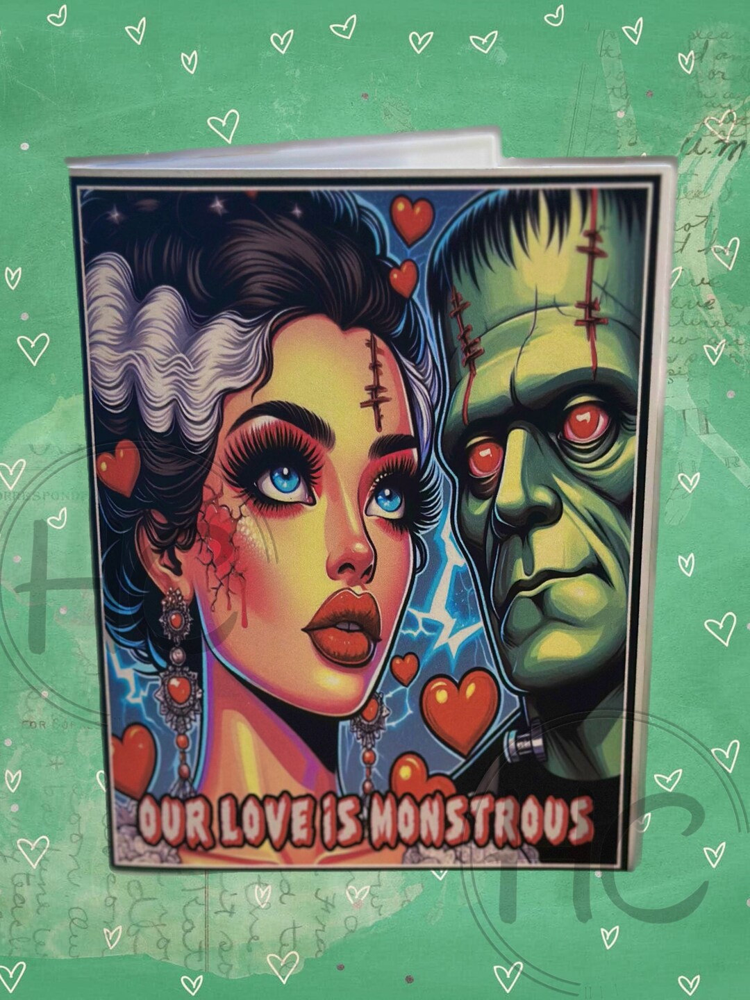 Frankenstein Valentine Cards Valloween Cards Ghoul Gals Cards Creepy