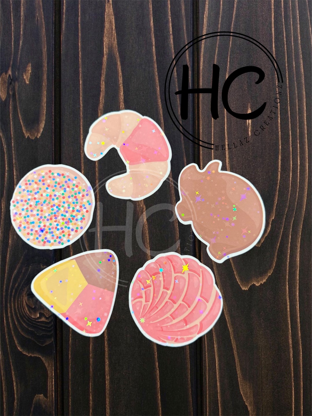 Holographic Pan Dulce Stickers Concha Stickers Mexican Bread Stickers ...