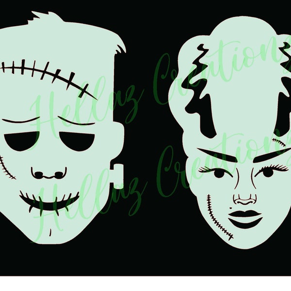 Frankenstein and Bride Svg - Etsy