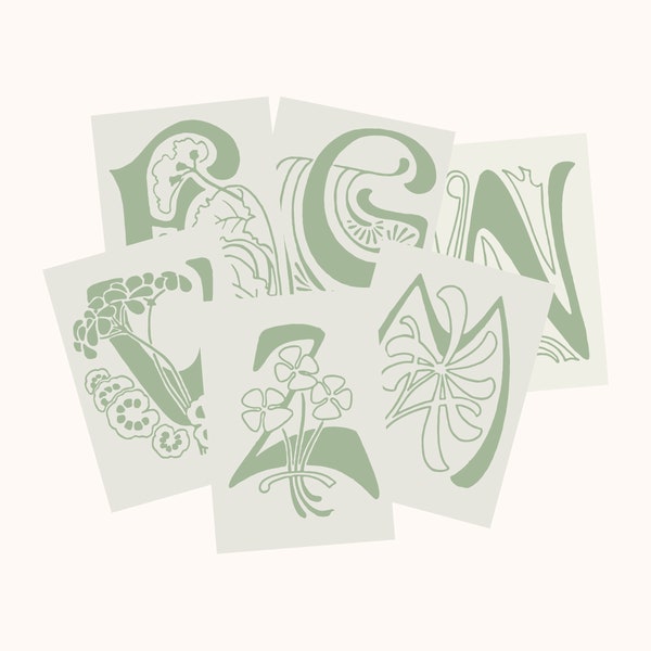 Art Nouveau Letters - Etsy