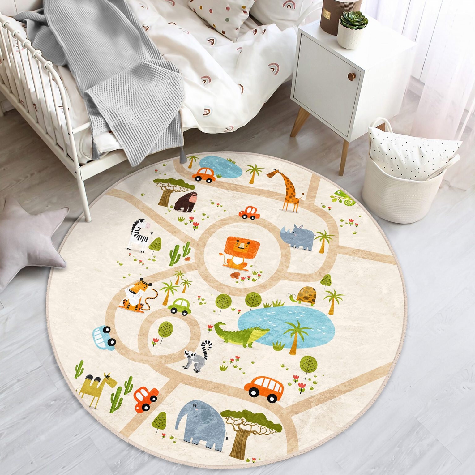 Animal Map Forest Jungle Safari Tropical Play Mat for Kids - Etsy UK
