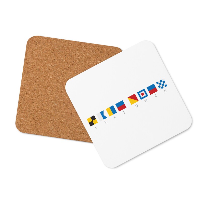 PERSONALISED Cork-back Nautical Flag Coaster - Etsy