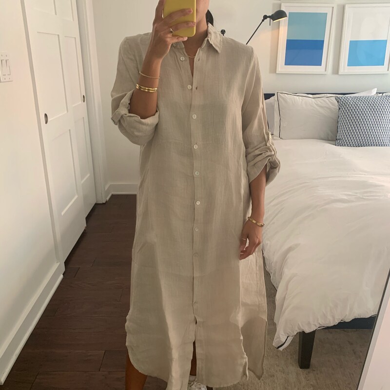 Linen Button Front Dress - Etsy