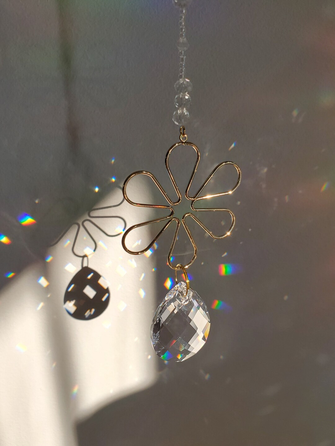 Flower Asfour Crystal Beaded Prism Suncatcher, Bonical Decor for ...
