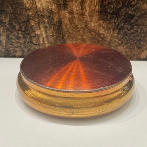 Vintage Compact, Gold and Red Compact, Gold Tone Metal Compact ...