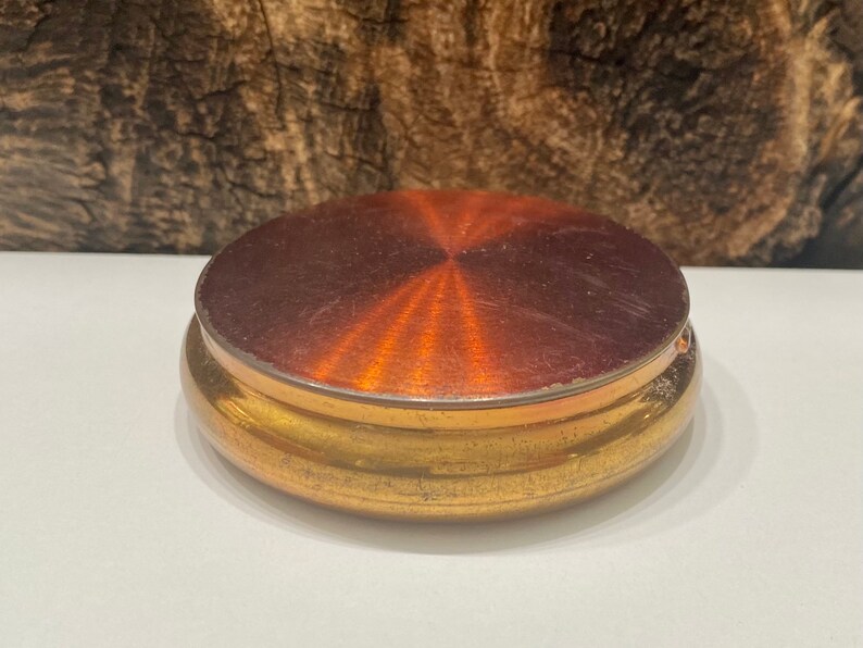 Vintage Compact Gold and Red Compact Gold Tone Metal - Etsy