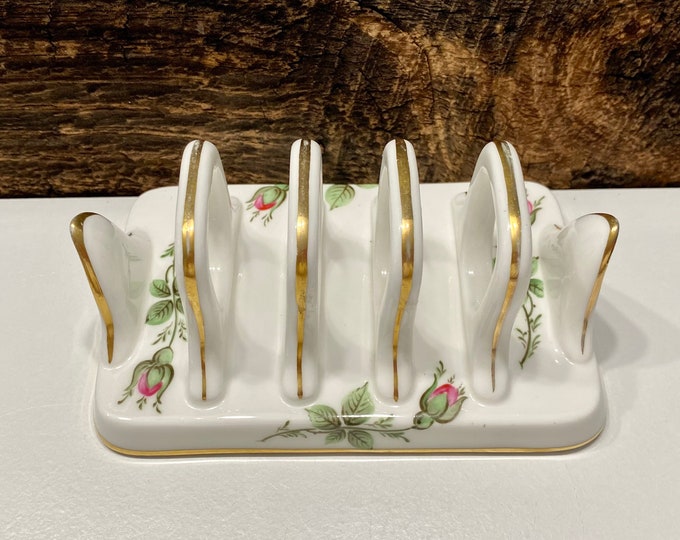 Vintage Toast Rack, Hammersley Bone China Toast Rack, Floral Toast Rack ...