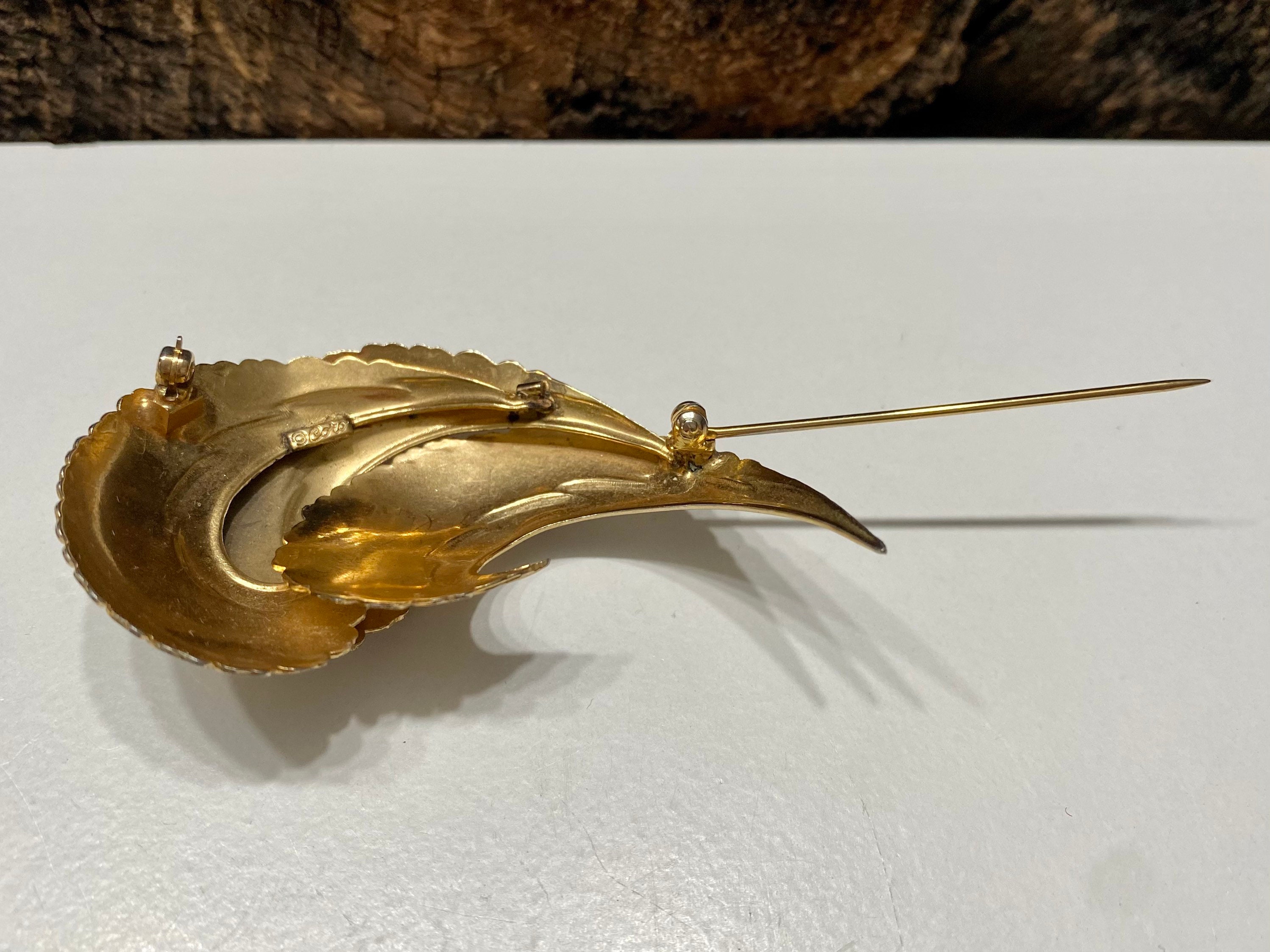Vintage Coro Feather Brooch Vintage Coro Brooch Gold Tone | Etsy