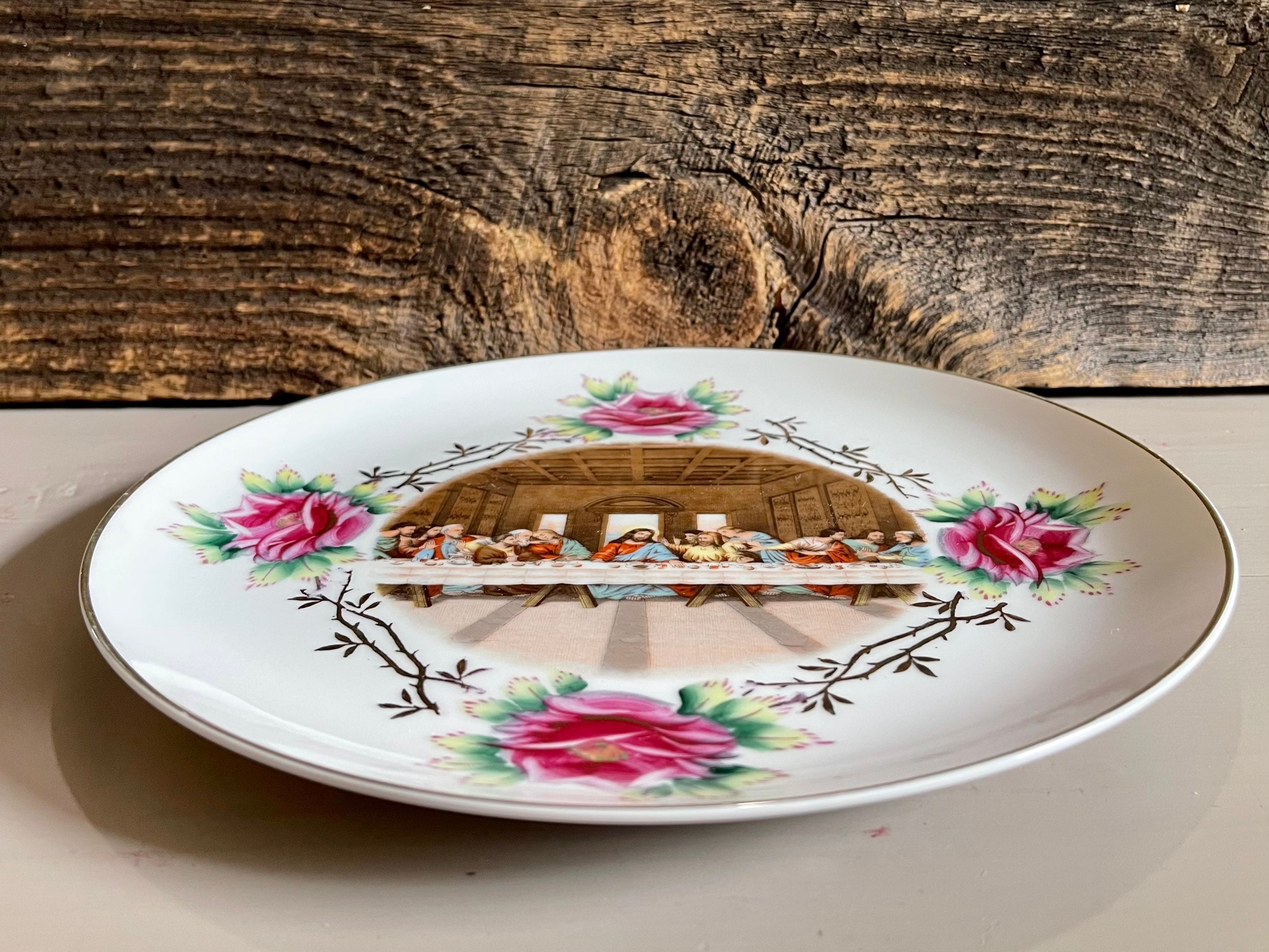 Vintage the Last Supper Plate Jesus at Table Plate - Etsy