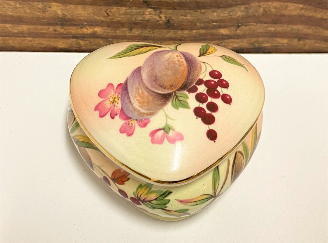 Vintage Royal Worcester Spode Trinket Box Fruit and Floral - Etsy