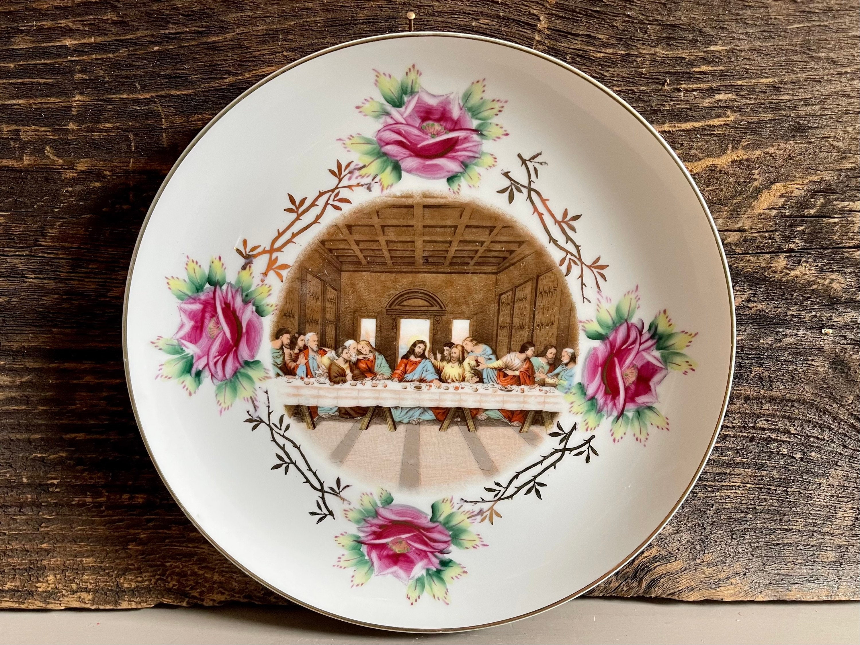 Vintage the Last Supper Plate Jesus at Table Plate - Etsy