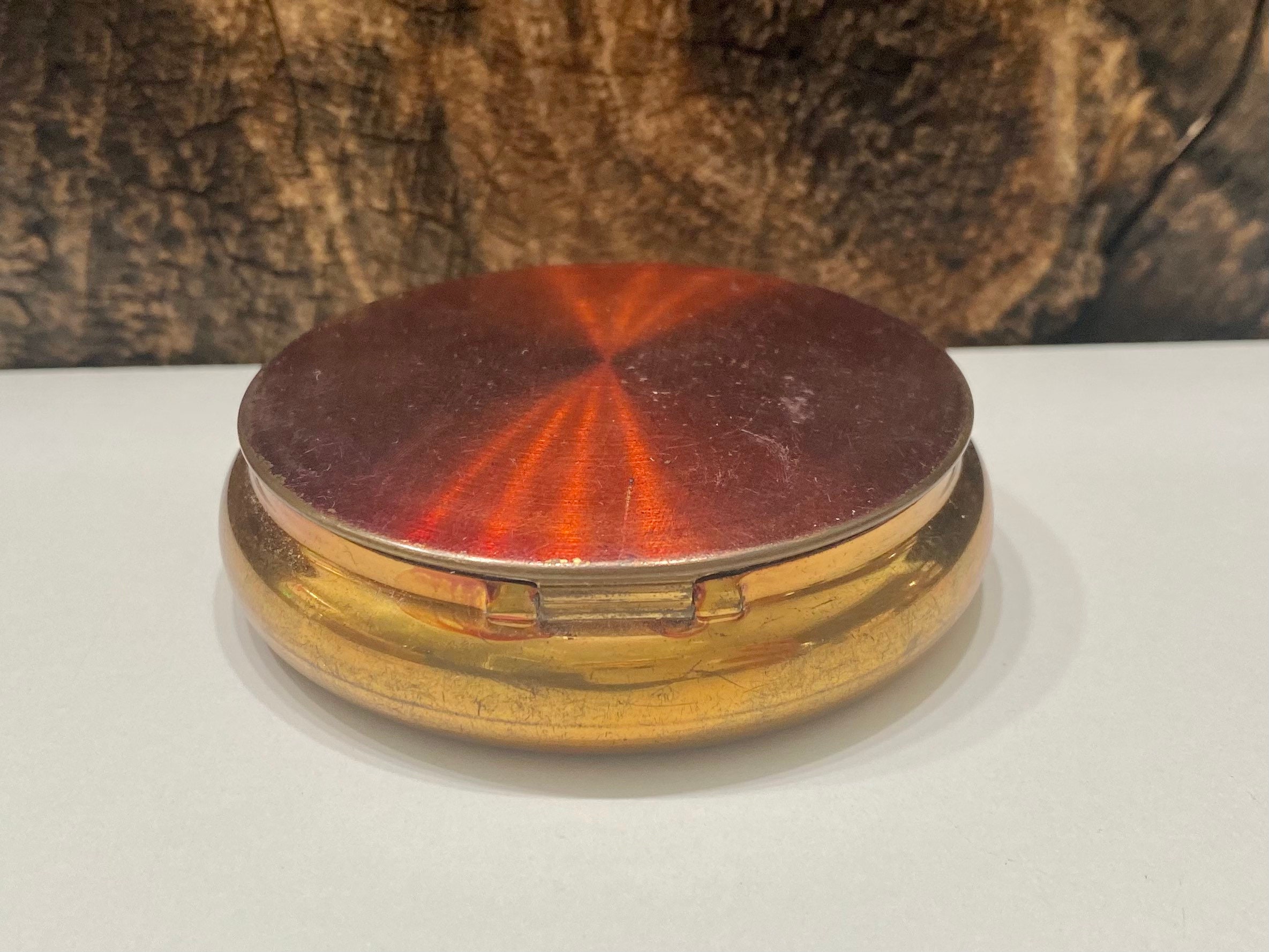 Vintage Compact Gold and Red Compact Gold Tone Metal - Etsy