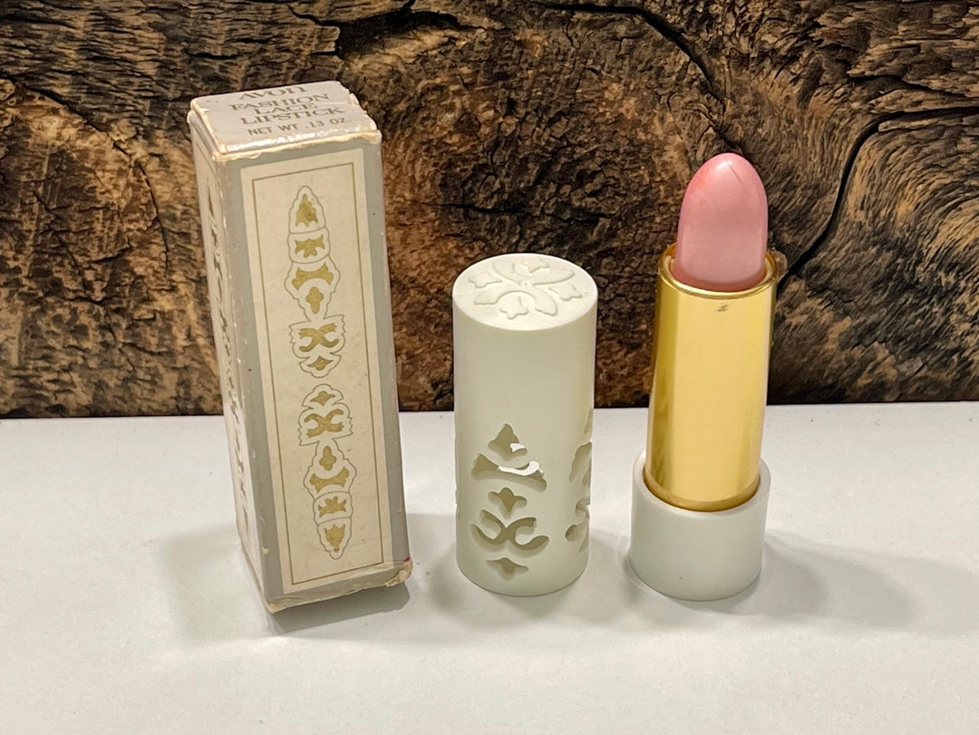 Vintage Lipstick, Fashion Lace Lipstick, White Open Cut Cap, Pink A ...